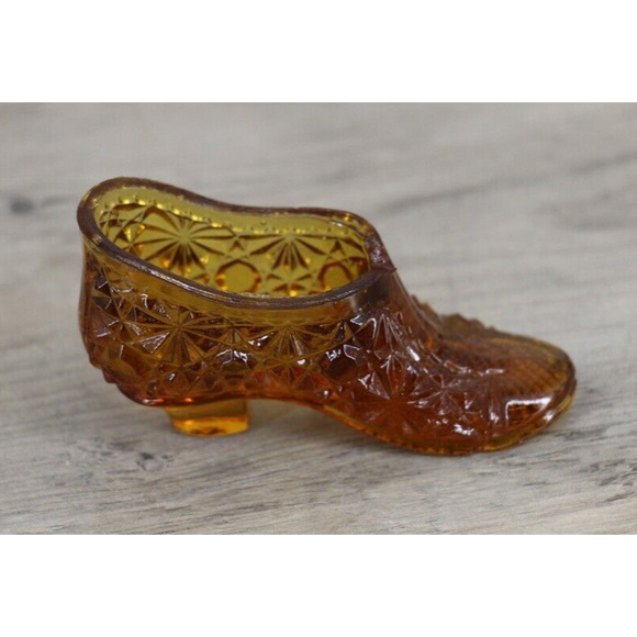 Unmarked | Accents | Vintage Amber Glass Shoe Slipper S Punt Mark Le ...